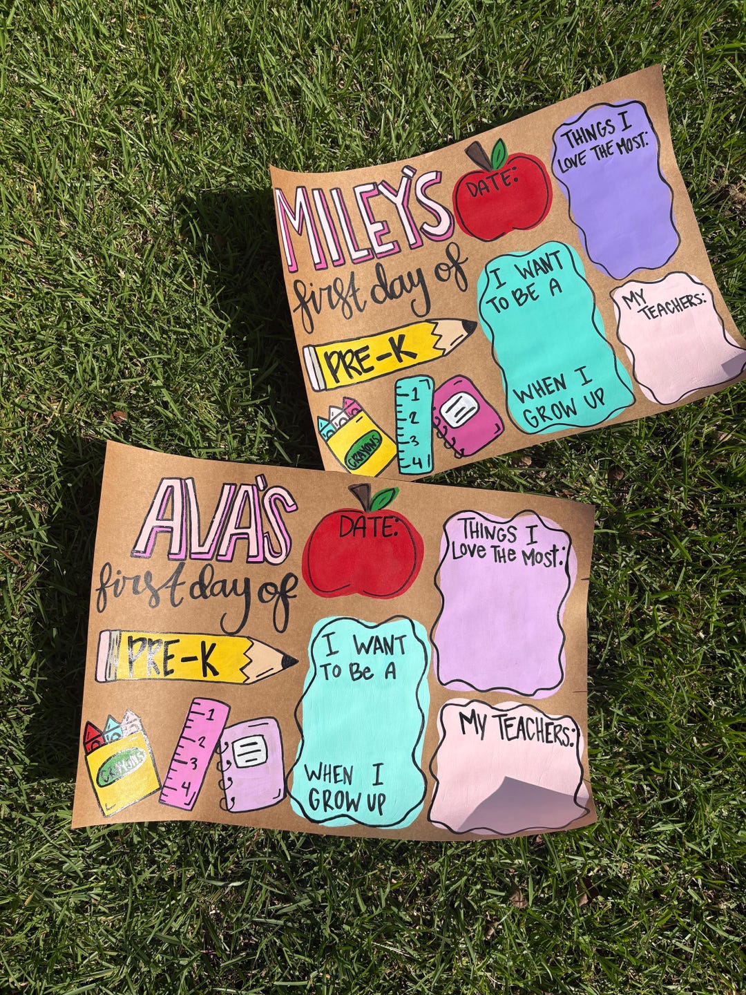 Back-to-school Mini Banners | First Day of School Hand Painted Banner ...