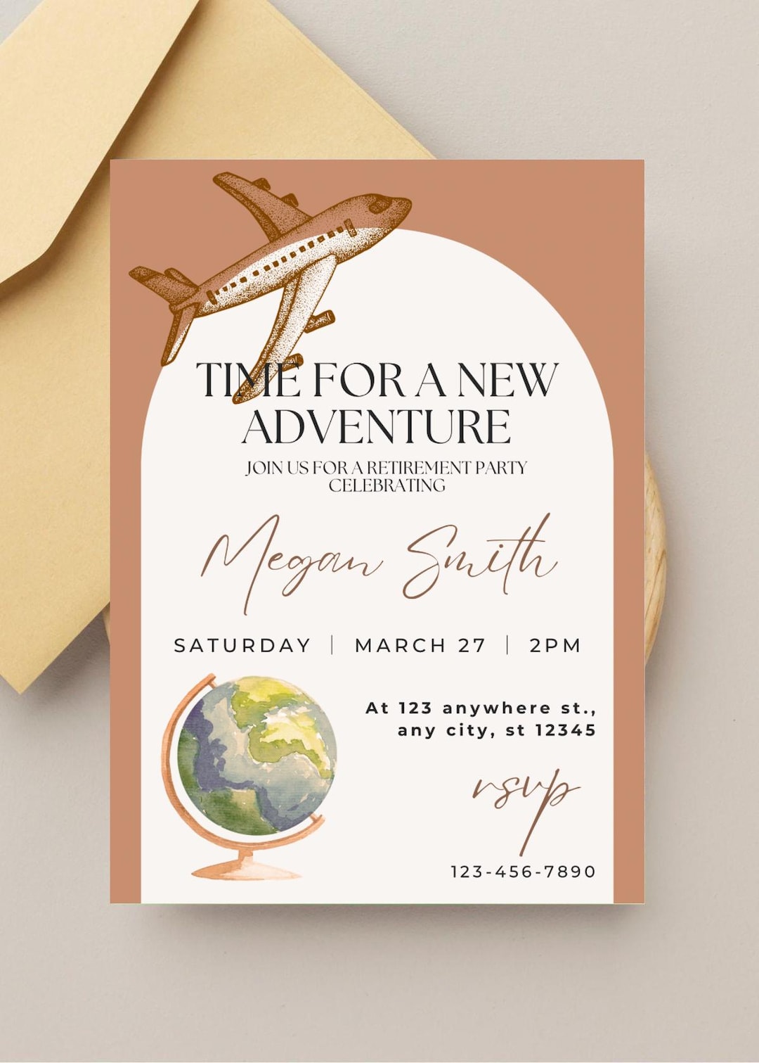 New Adventure Retirement Invitation, Travel Theme, Retirement Party ...