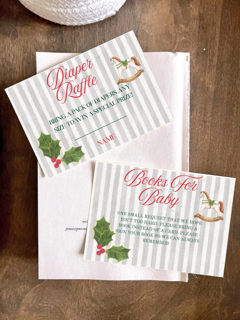 Vintage Christmas Baby Shower Invitation: Editable Holiday Template ...