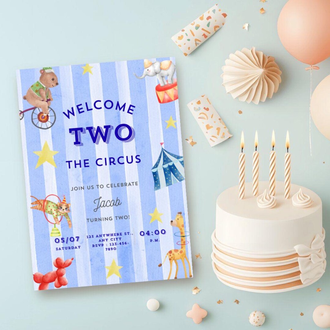 Welcome Two the Circus Birthday Invitation | 2nd Birthday Carnival ...