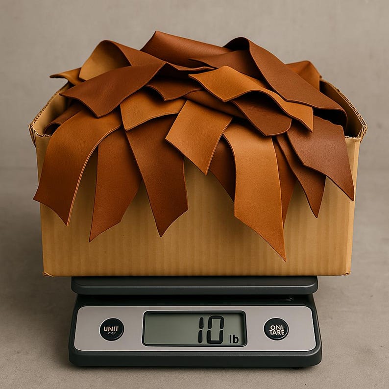 Italian Full Grain Leather Scraps: Brown Cowhide Pieces for Crafts ...