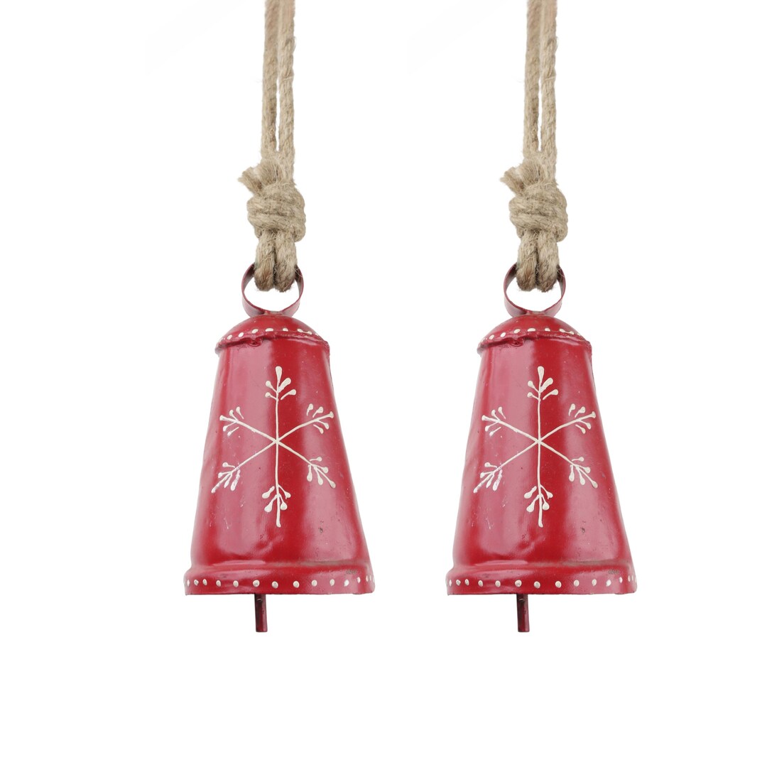 Handcrafted Iron Red Hanging Bell – Snowflake Christmas Decor - Etsy