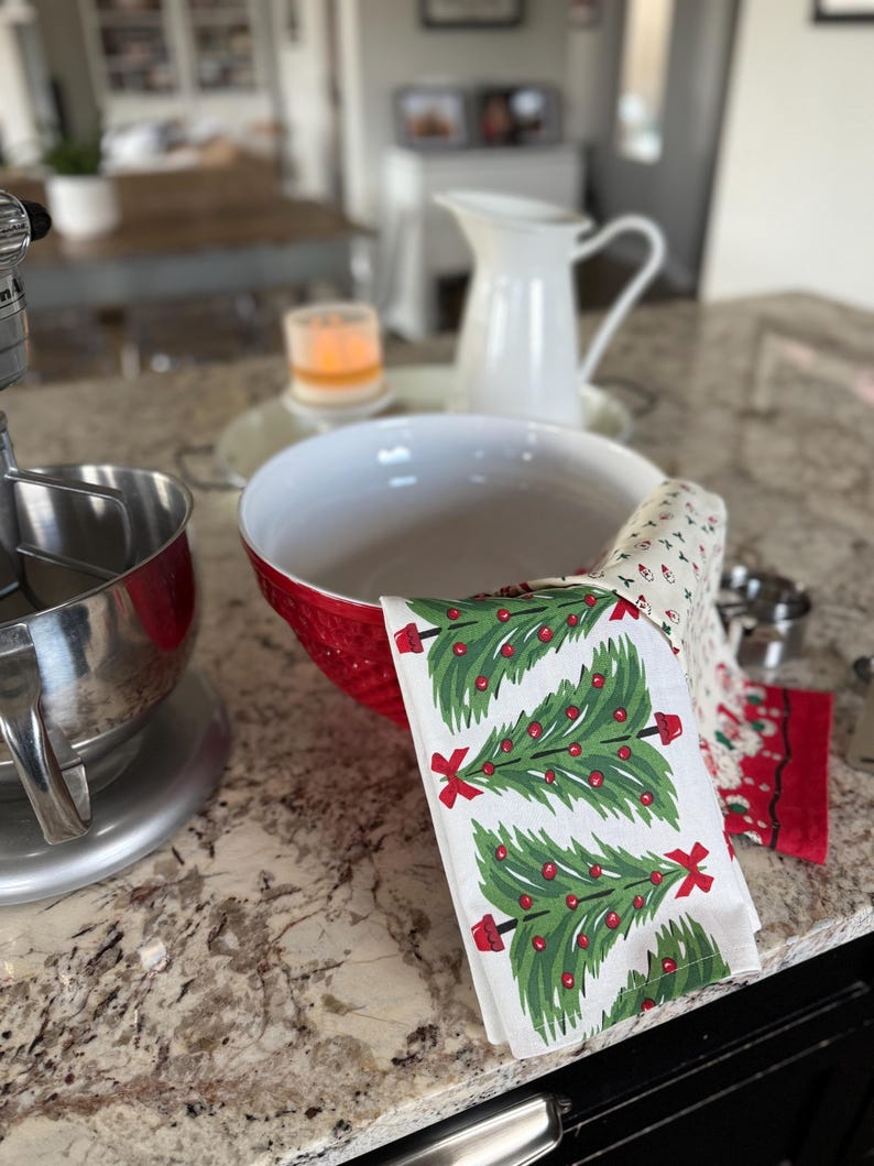 Vintage Santa Towel Kitchen Decoration Holiday Accessory Bathroom Gift ...