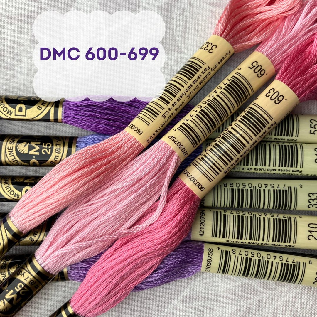 DMC Embroidery Floss 600 to 699 Individual Color Skein Quality Cotton ...