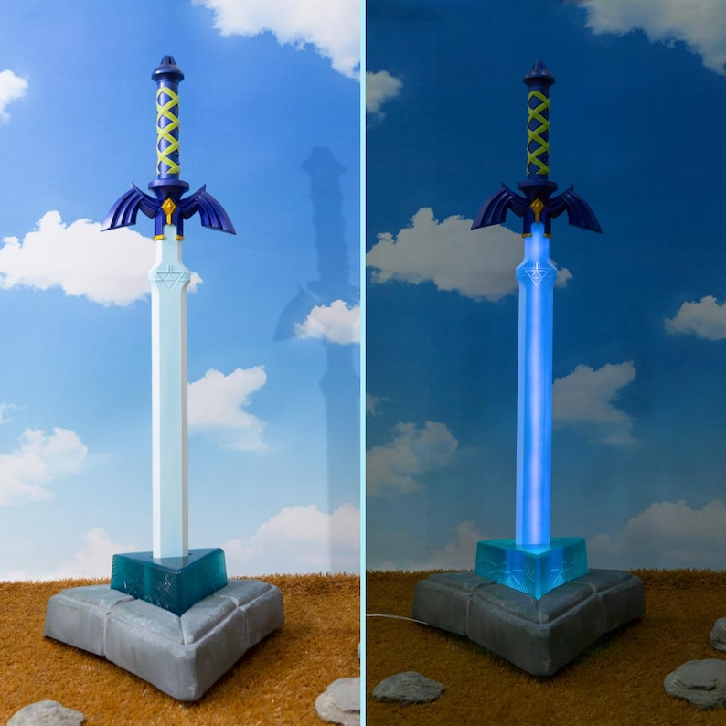 Legend of Zelda Master Sword Metal Light up Replica Glowing LED Zelda ...