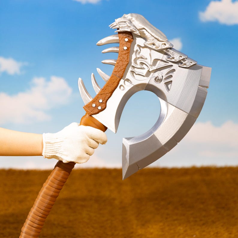 Tribal Warrior Battle Axe Replica 3D Printed Fantasy Weapon Cosplay Prop LARP Decor Gaming Room ...