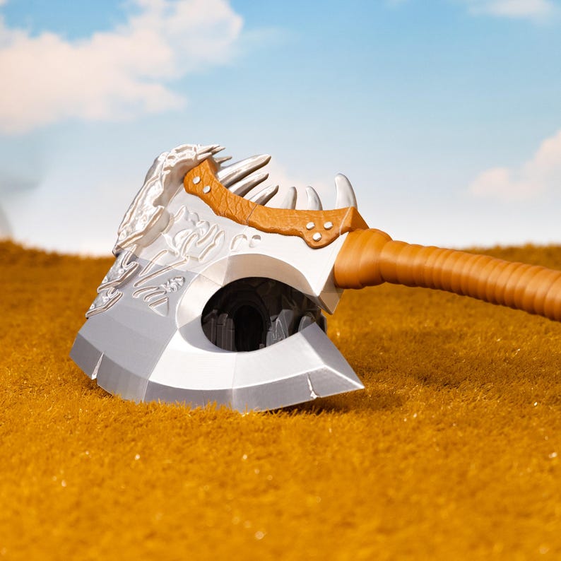 Tribal Warrior Battle Axe Replica 3D Printed Fantasy Weapon Cosplay Prop LARP Decor Gaming Room ...