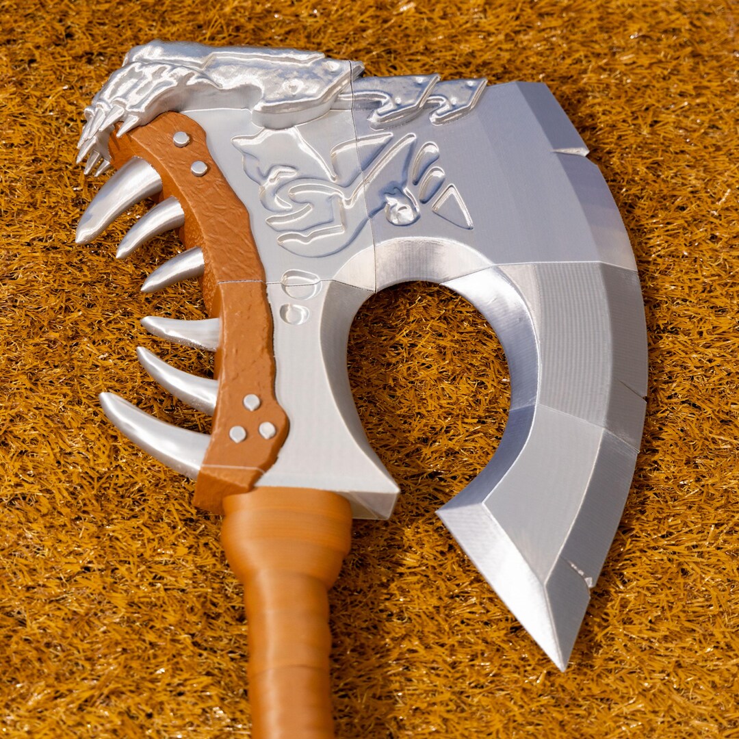 Tribal Warrior Battle Axe Replica 3D Printed Fantasy Weapon Cosplay Prop LARP Decor Gaming Room ...