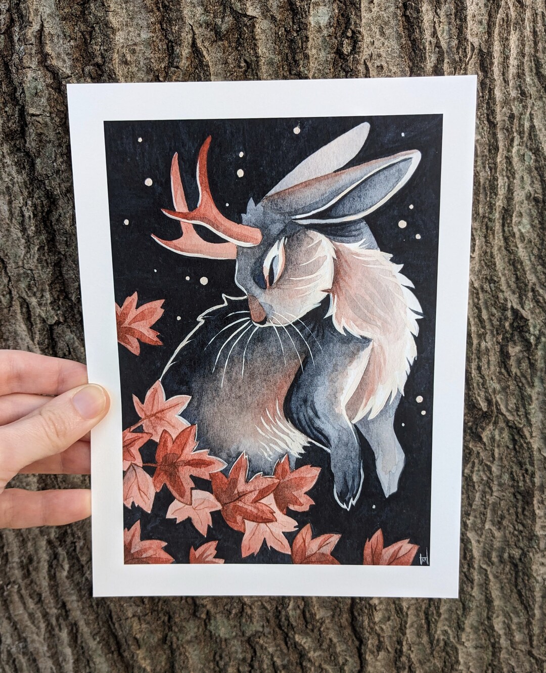 Autumnal Jackalope Watercolor Art Print - Etsy