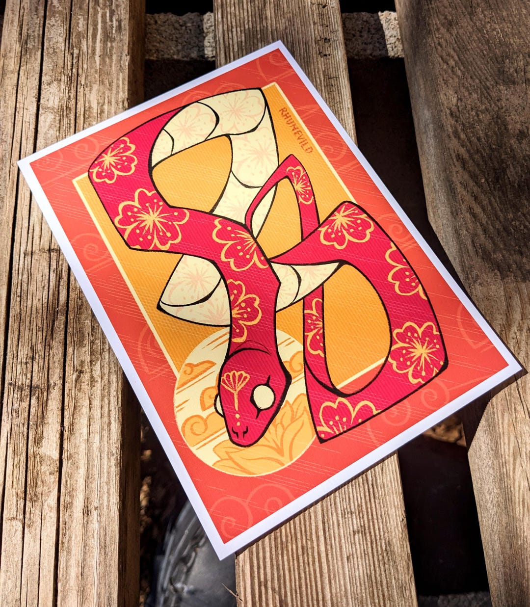 Year of the Snake Print & Sticker Set - Etsy