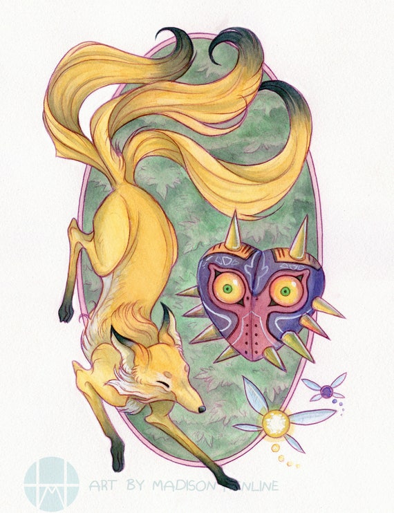 Legend of Zelda Majora's Mask Keaton Fox Painting Print - Etsy