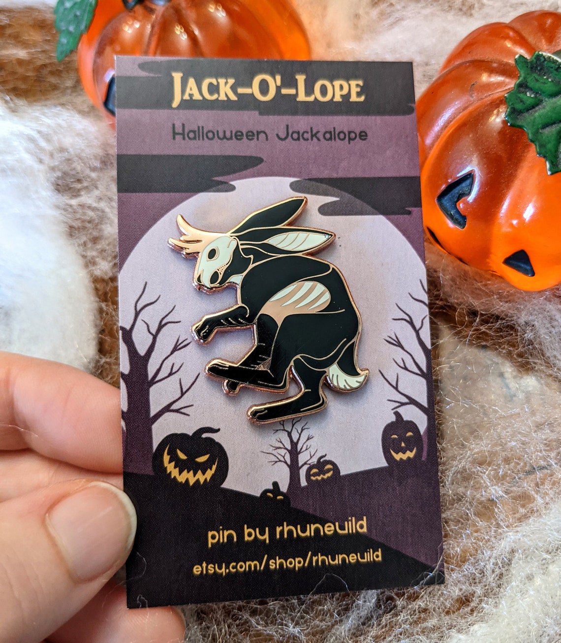 Jack-o'lope Halloween Jackalope Hard Enamel Pin - Etsy
