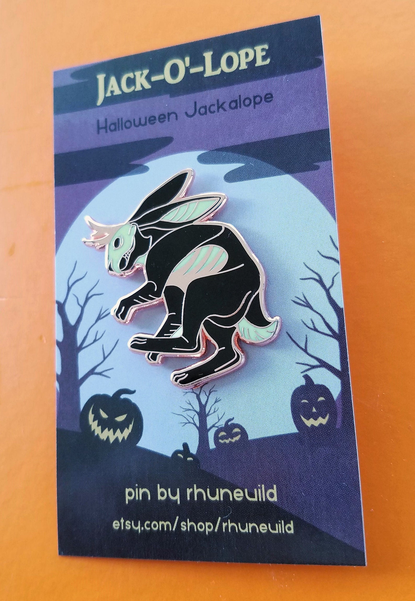 Jack-o'lope Halloween Jackalope Hard Enamel Pin - Etsy