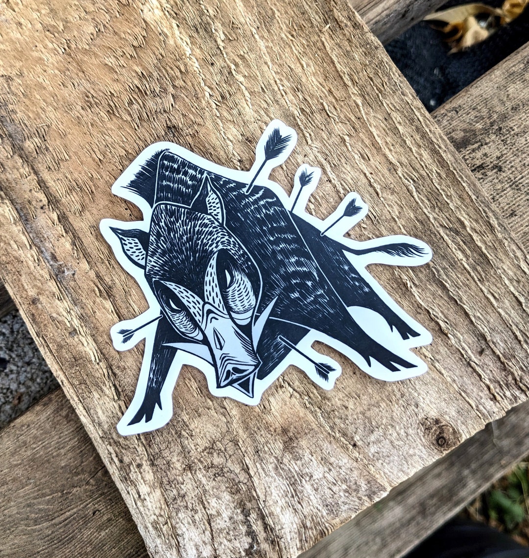 Battle Boar Vinyl Sticker - Etsy