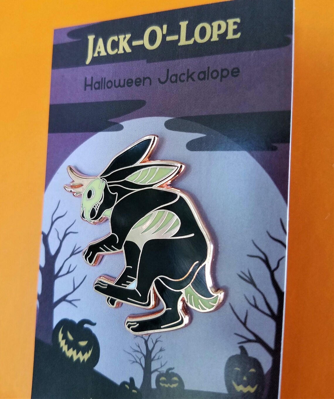 Jack-o'lope Halloween Jackalope Hard Enamel Pin - Etsy
