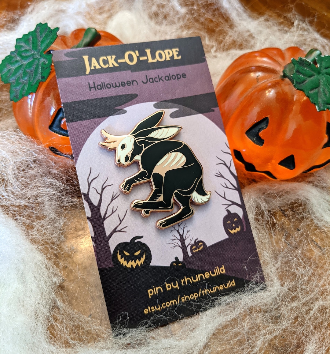 Jack-o'-lope Halloween Jackalope Hard Enamel Pin - Etsy
