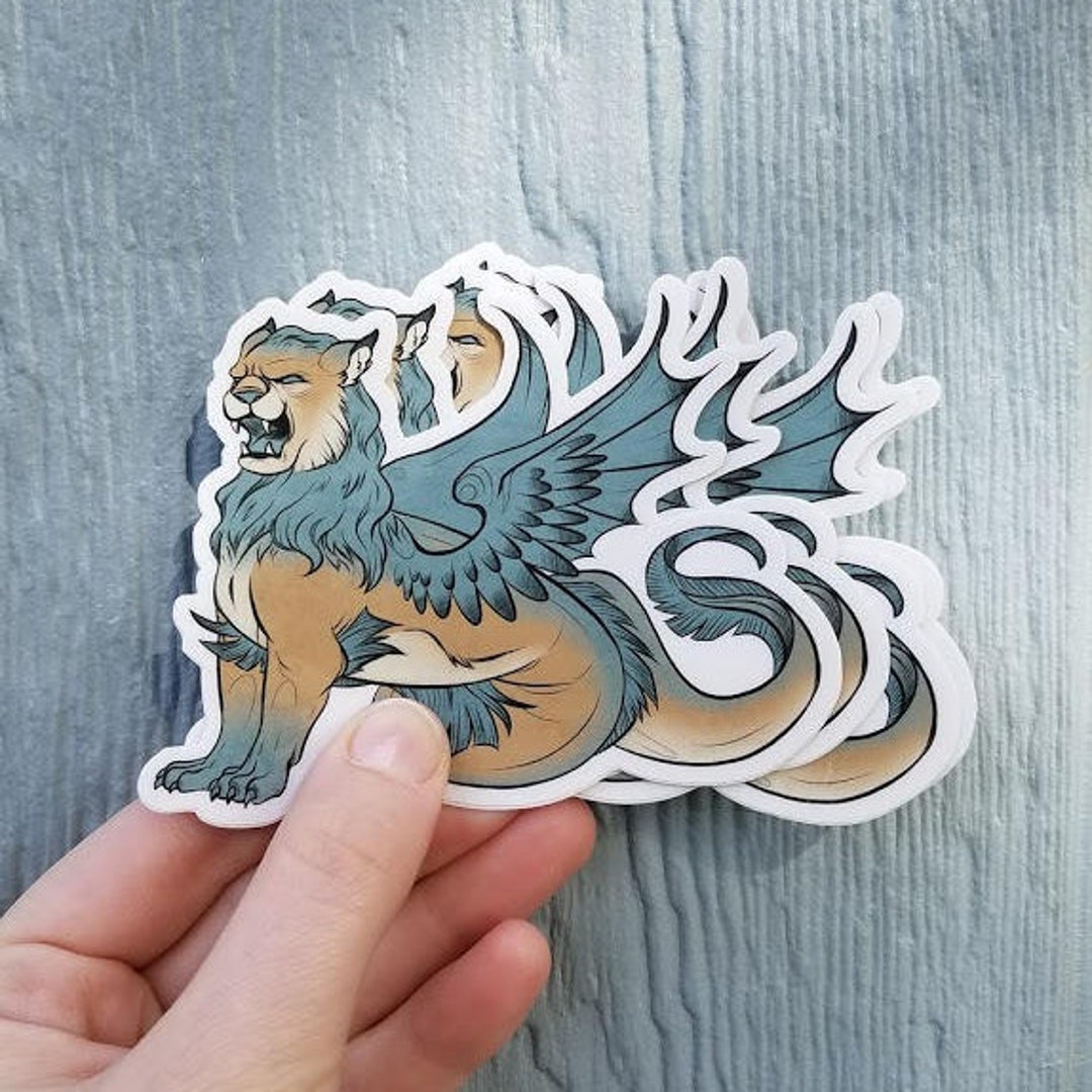 Sea Monster Merlion Vinyl Sticker - Etsy