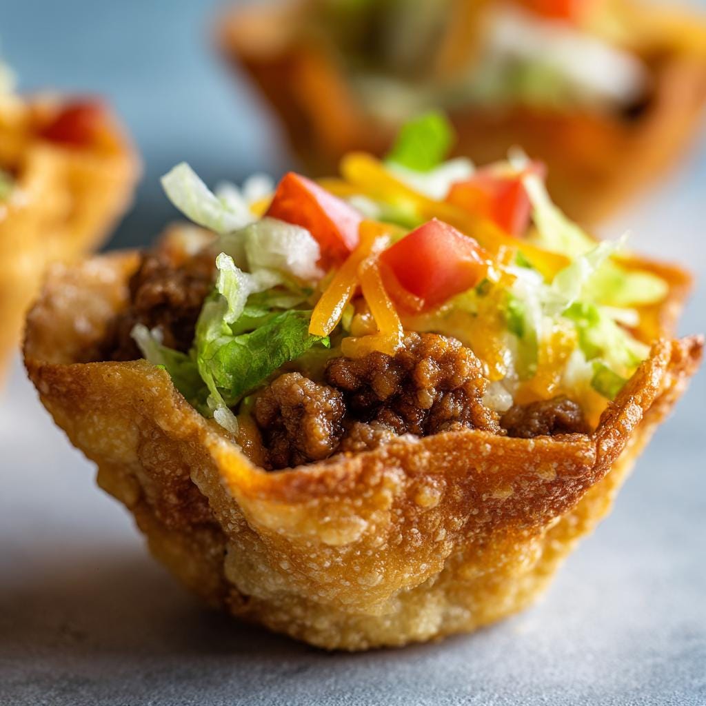 Mini Taco Cups Recipe: Printable Party Appetizer (digital Download PDF ...
