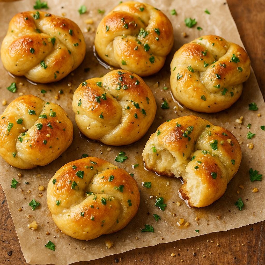 Garlic Knots Recipe: Printable Savory Bread Rolls (digital Download PDF ...
