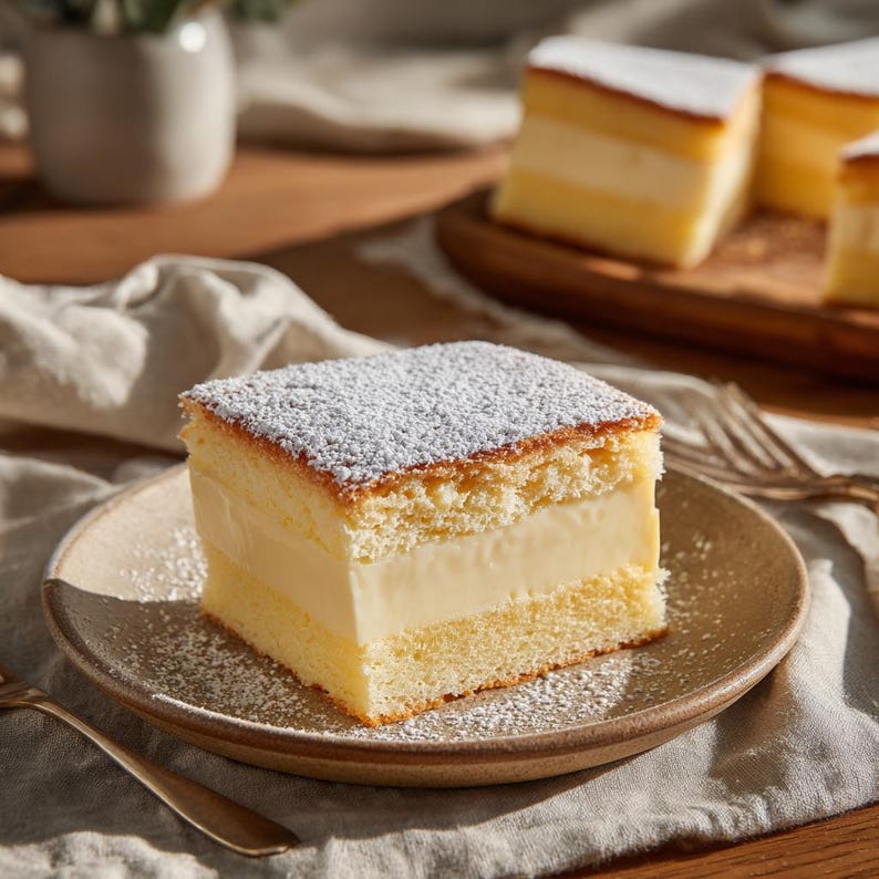 Vanilla Magic Cake Recipe: Printable 3-layer Dessert (digital Download ...
