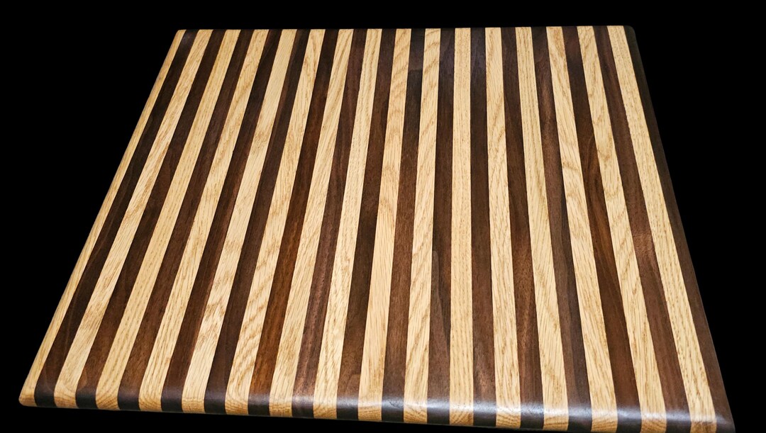 Striped White Oak & Black Walnut Face Grain Cutting Board – Handmade ...