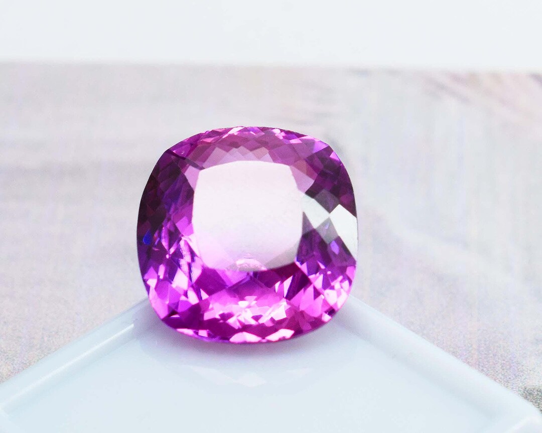 18cts Natural Bi-color Ceylon Sapphire Loose Cushion Gemstone Cut, Fine ...
