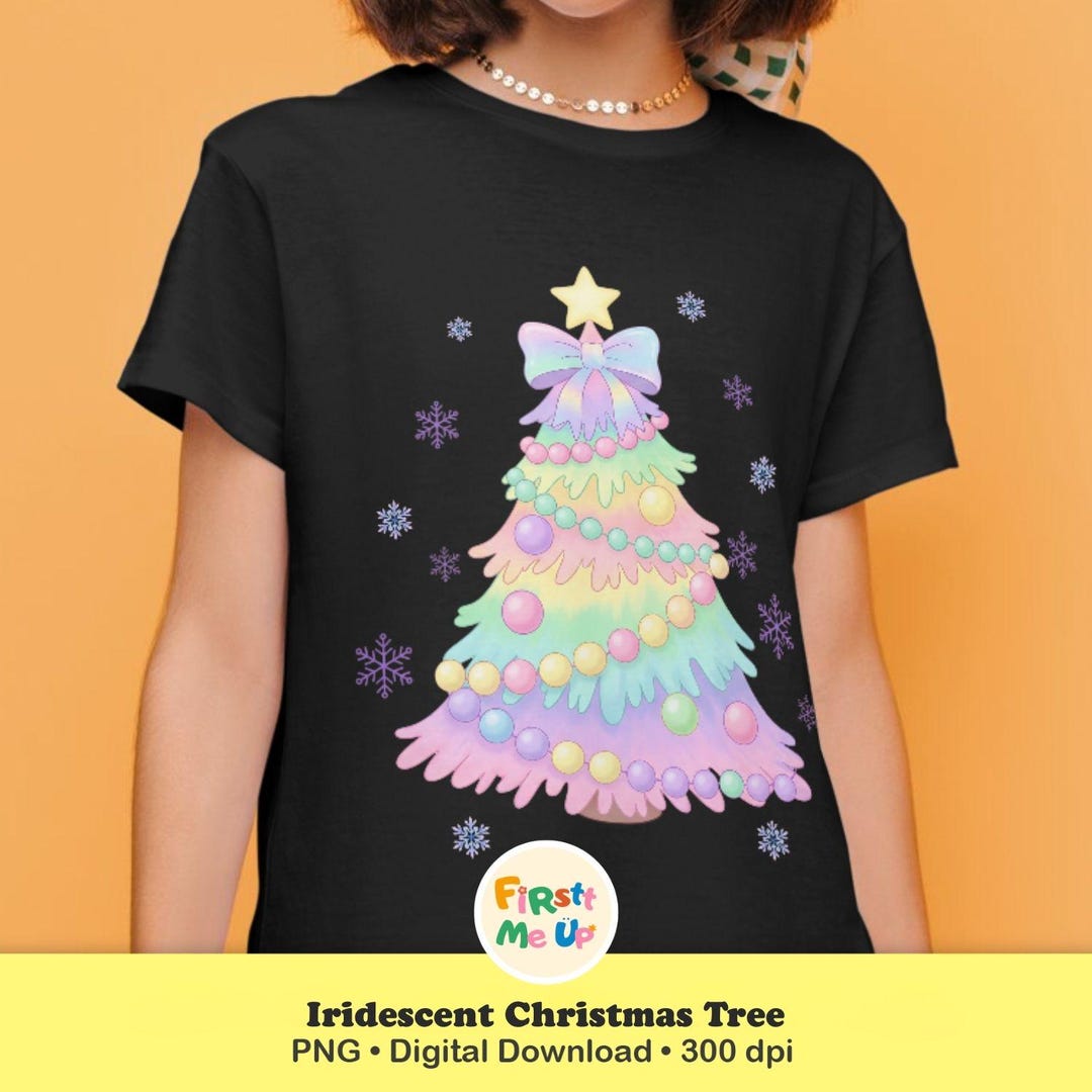 Iridescent Christmas Tree PNG: Coquette Holiday Digital Download - Etsy