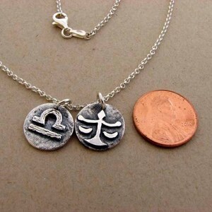 Sterling Silver Libra Zodiac Sign Necklace - Etsy