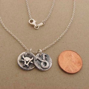 Sterling Silver Taurus Zodiac Sign Necklace - Etsy