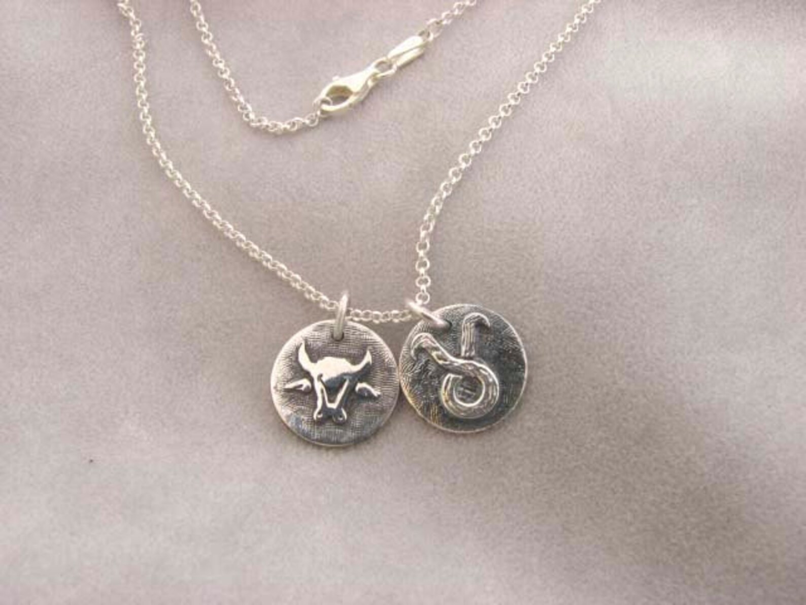 Sterling Silver Taurus Zodiac Sign Necklace - Etsy