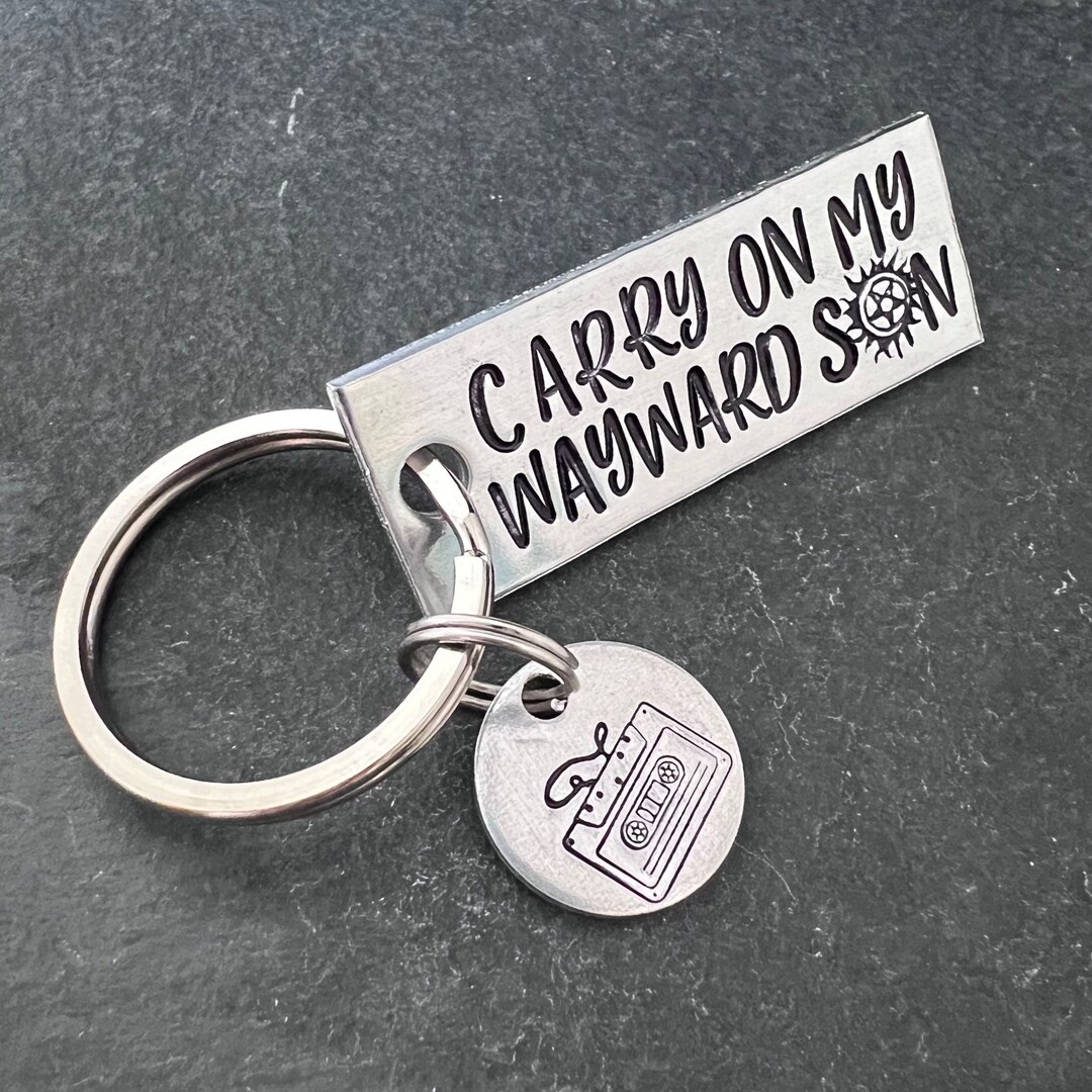 Supernatural Inspired Hand Stamped Keychain - Etsy