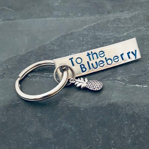Hand Stamped "to the Blueberry" Psych Inspired Keychain With Pineapple ...