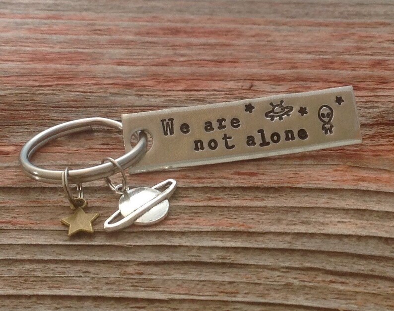 X Files inspired We are not alone keychain | Etsy