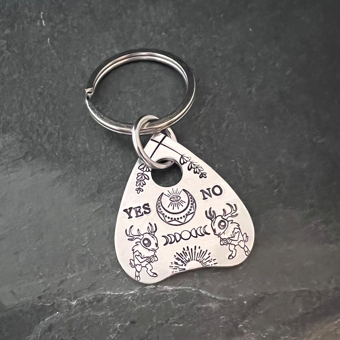 Hand Stamped Ouija Wendigo Planchette Keychain. - Etsy
