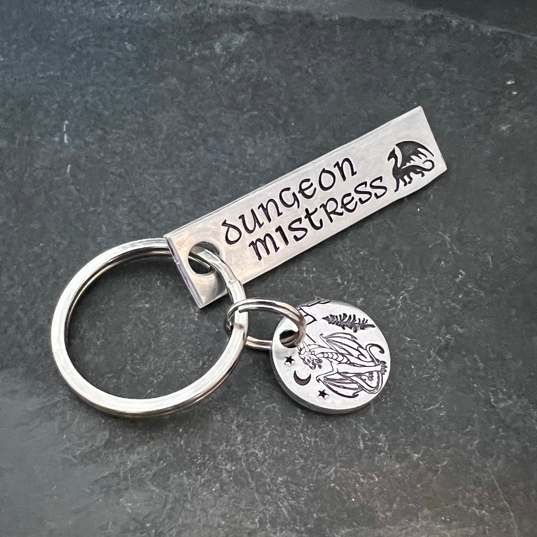 DND Inspired “dungeon Mistress” Hand Stamped Keychain With a Choice of ...