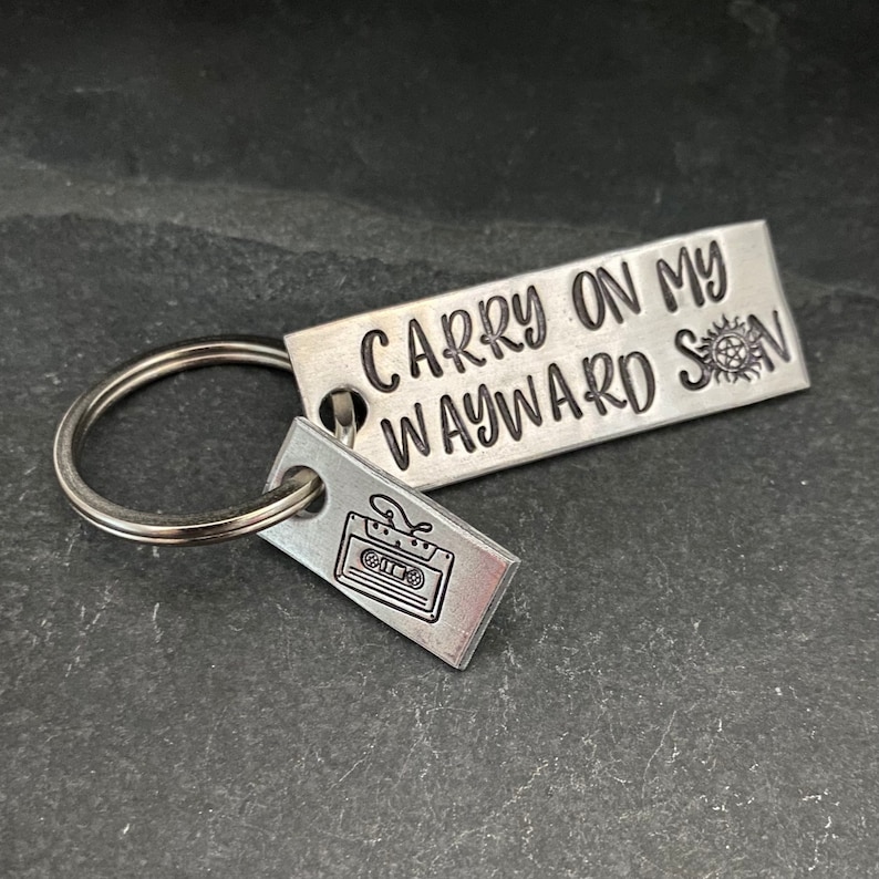 Supernatural Inspired Hand Stamped Keychain | Etsy