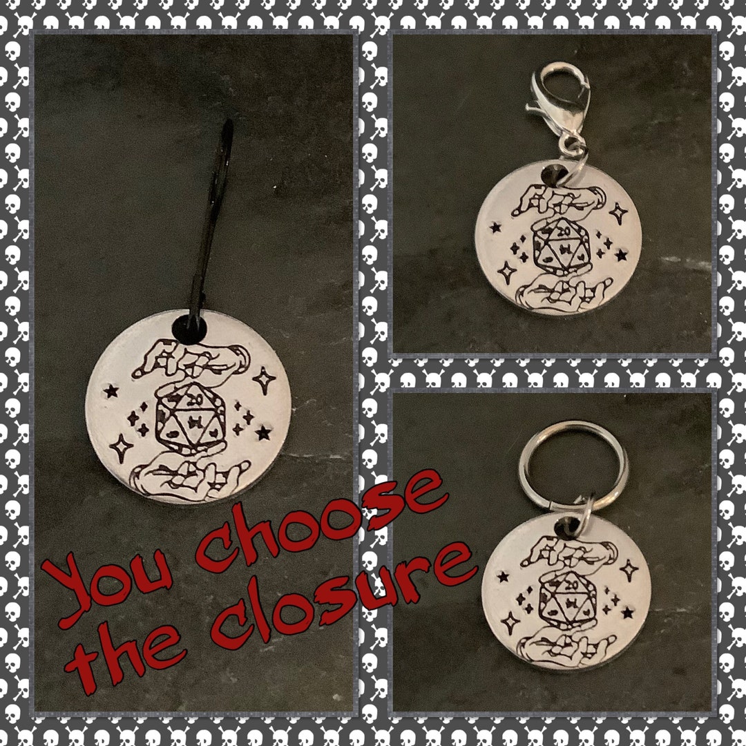 Hand Stamped Mystical Dice Stitch Marker - Etsy