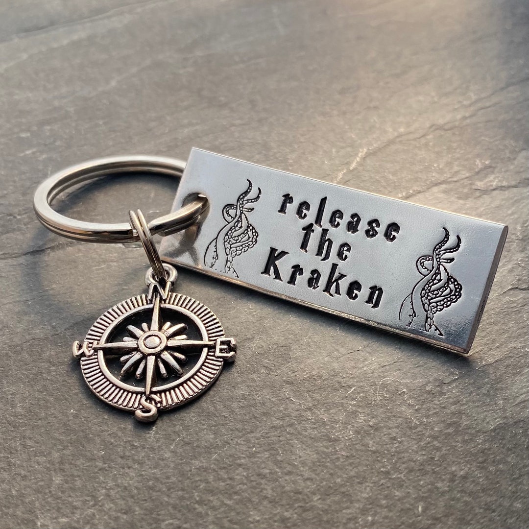 Hand Stamped "release the Kraken" Inspired Keychain With Choice of ...