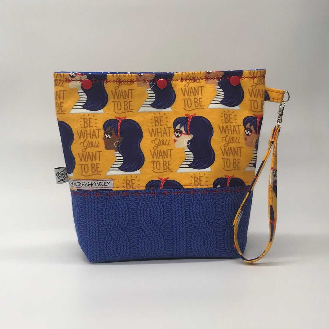 Girl Power Project Snap Top Project Bag With Flat Bottom Ready to Ship ...