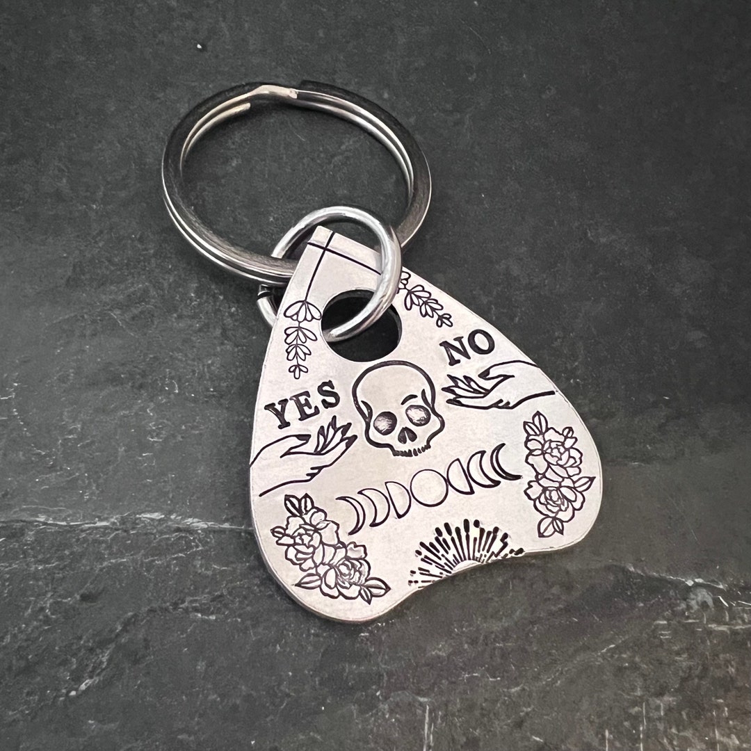 Hand Stamped Ouija Planchette Keychain. - Etsy