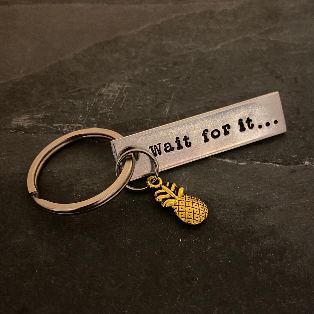 Hand Stamped "wait for It…" Psych Inspired Keychain With Pineapple ...