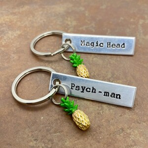 Hand Stamped “psych-man and Magic Head” Psych Inspired Keychain Set - Etsy
