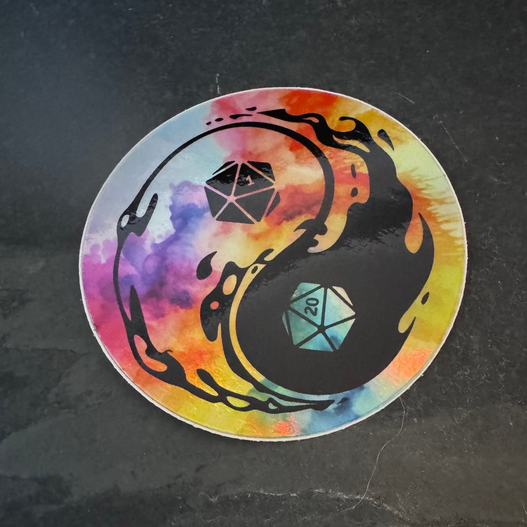 Holographic D20 Dnd Dice Sticker - Etsy