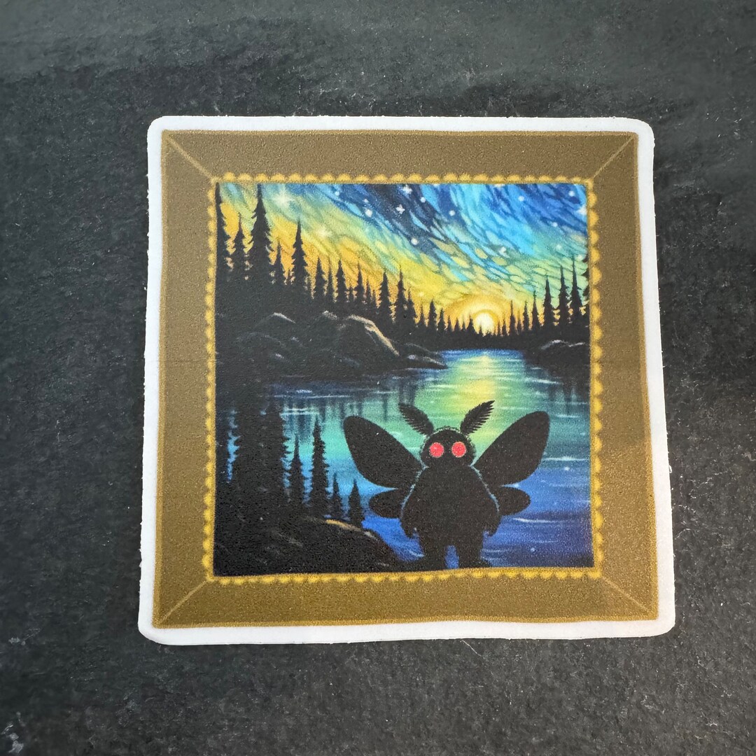 Chubby Mothman Northern Lights Sticker - Etsy