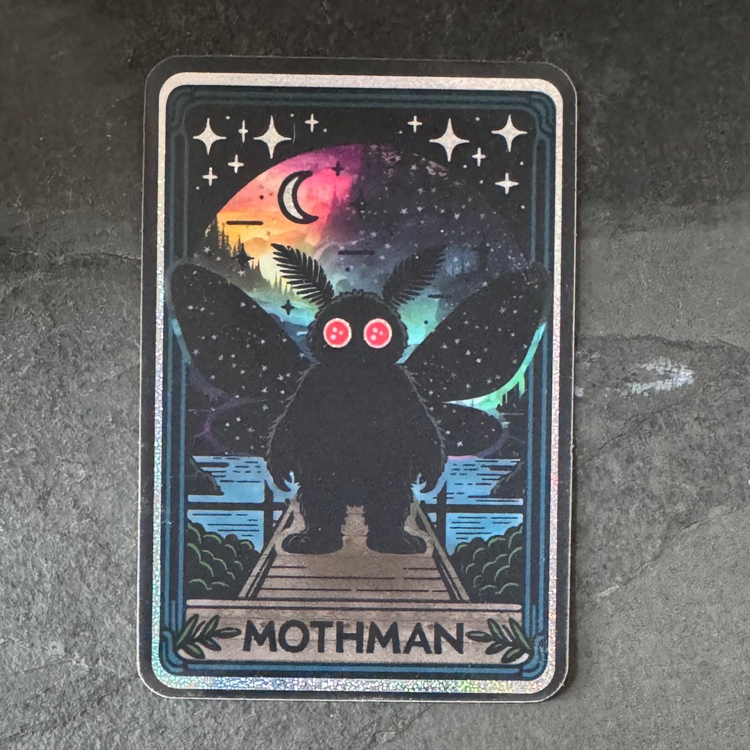 Mothman Tarot Card Glitter Sticker - Etsy