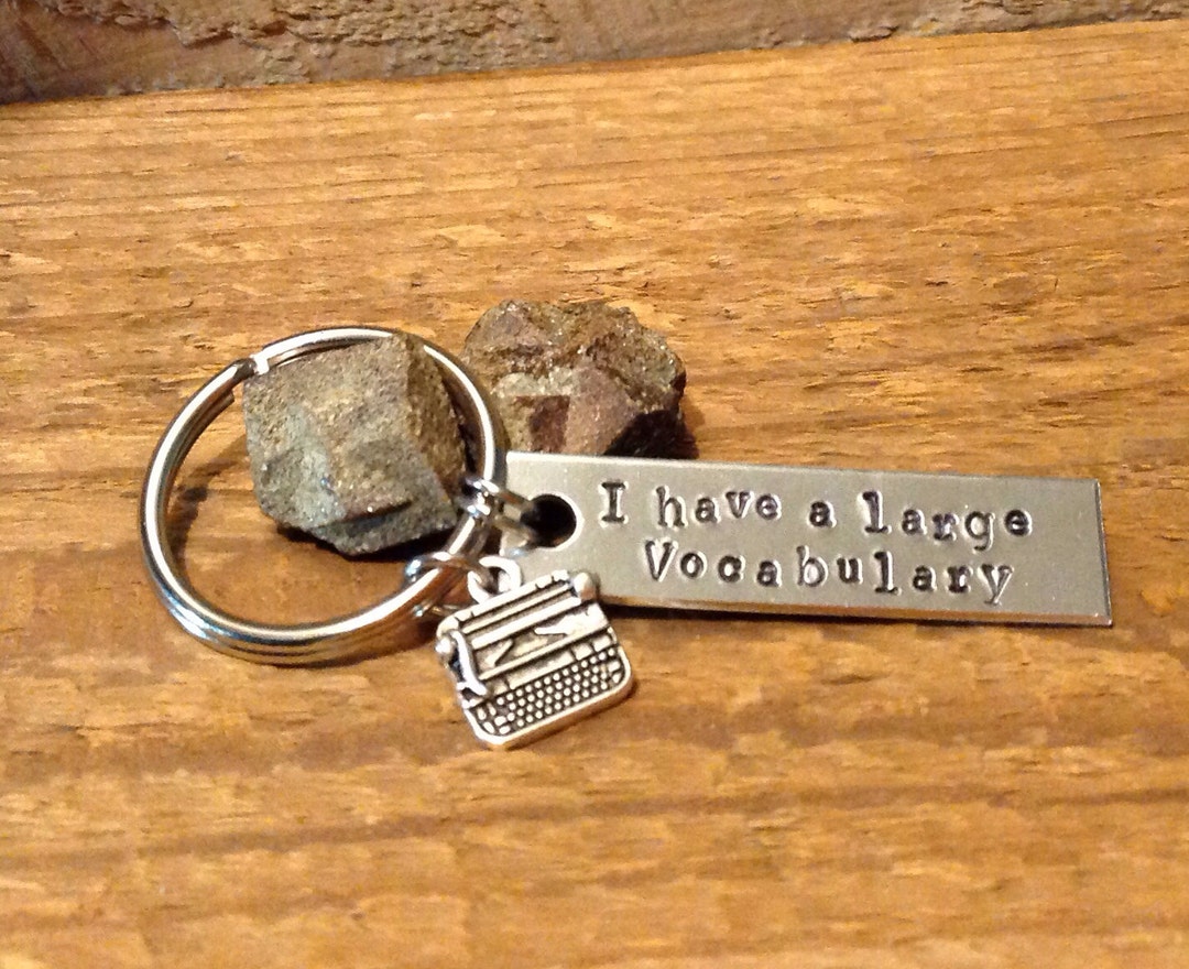 Hand Stamped Keychain i Have a Large Vocabulary - Etsy Australia