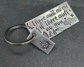 Supernatural Inspired Hand Stamped Keychain | Etsy
