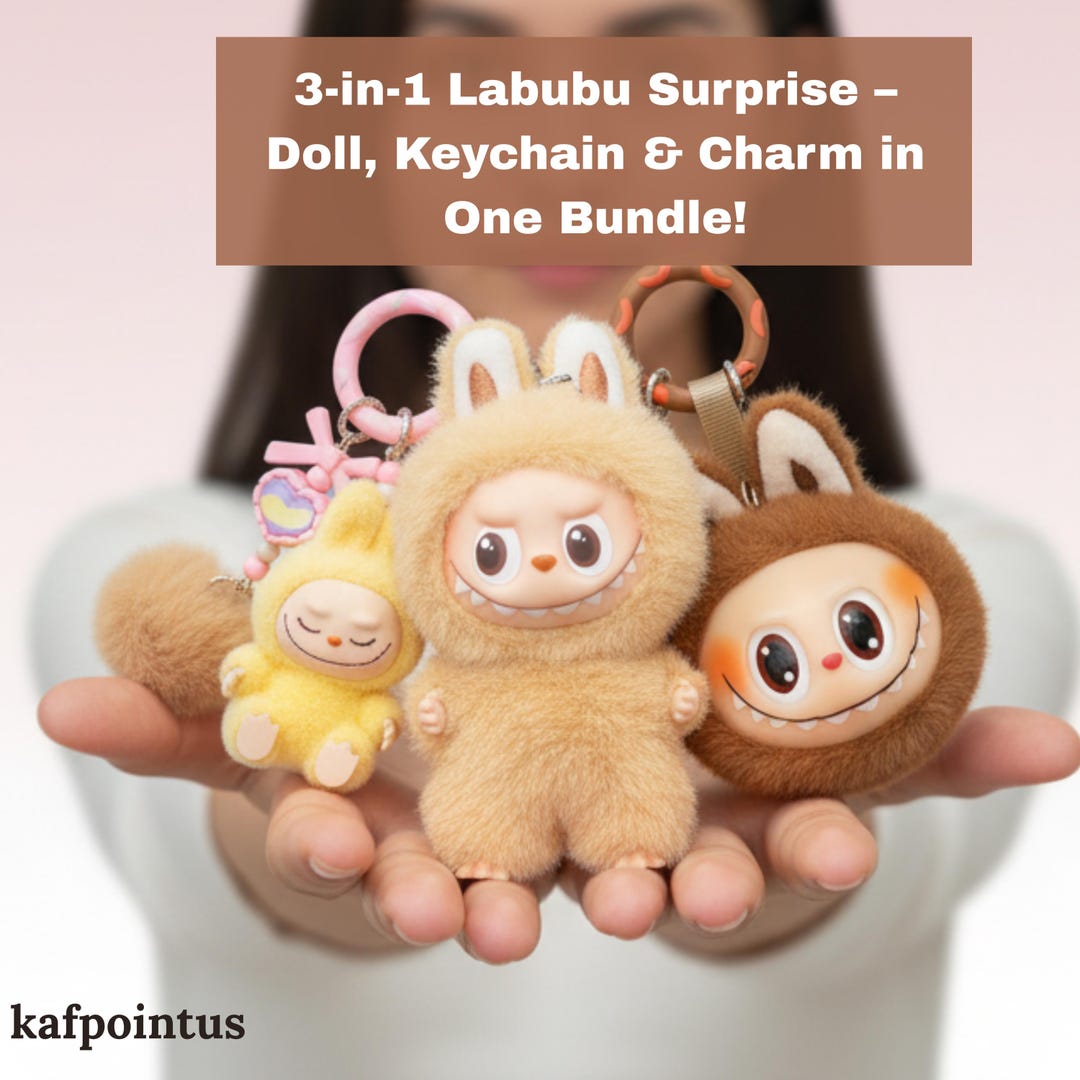Labubu Doll Set Authentic Pop Mart Labubu + Matching Keychain + Labubu ...