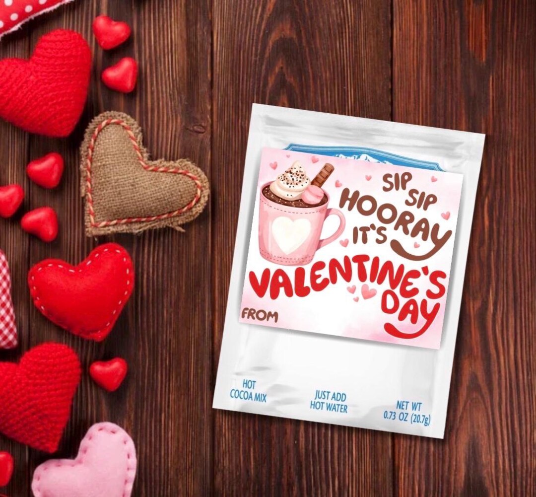 Print and Cut Hot Cocoa Valentines – “sip Sip Horray, It’s Valentine’s ...