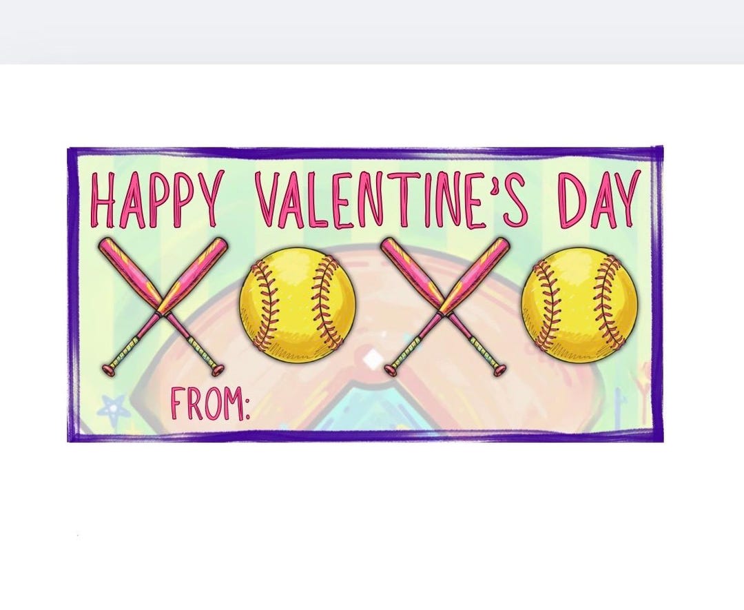 Print and Cut Softball Valentines– Digital Download - Etsy